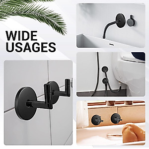 LEIFIDE Extra Large Shower Arm Flange 4 Outer Diameter Universal Replacement Modern Shower Arm Large Escutcheon Plate Suitable for Most Brands Shower Head Arms, Matte Black