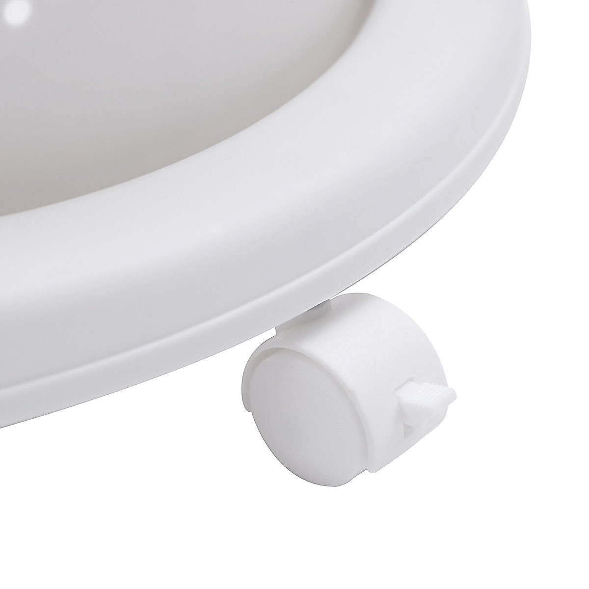 BounceyCart 4 Tiers Rotating Storage Shelves Rack, Removable Basket Shelf Organizer on Rolling Wheels for Fruit Vegetable Snack Household Storage Rack