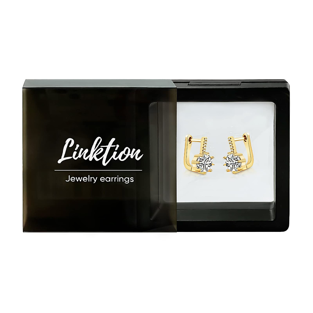 LINKTION Gold Earrings for Women Trendy, 14k Gold Hoop Plated Drop Dangle Earrings for Women Mens and Teacher, Ear Buds Cute Hypoallergenic Earrings Ear Studs Lightweight Jewelry Gift