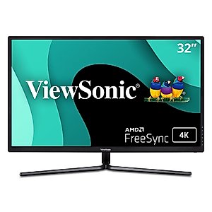 ViewSonic VX3211-4K-MHD 32 Inch 4K UHD Monitor with 99% sRGB Color Coverage HDR10 FreeSync HDMI and DisplayPort, Black