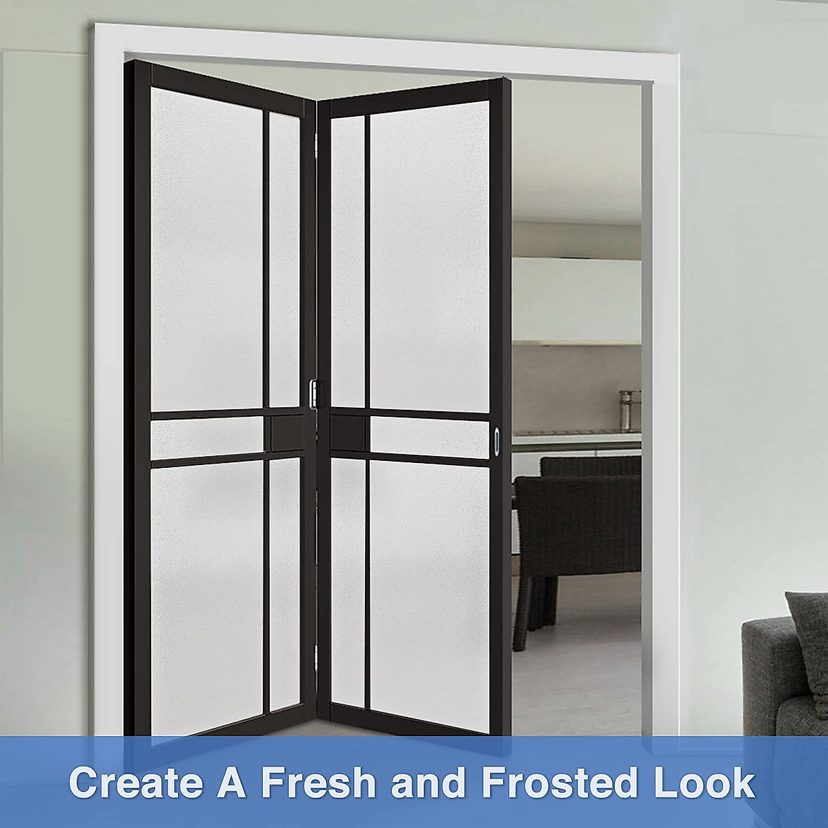 VILMA Window Privacy Film Frosted Glass Window Film Sun Blocking Non Adhesive Heat Blocker Static Window Clings Opaque Decorative Window Stickers for Bathroom Home Office 17.5 x 78.7 Inches