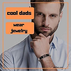 Jewish Star of David Black Men's Leather Bracelet Bar Mitzvah Gift