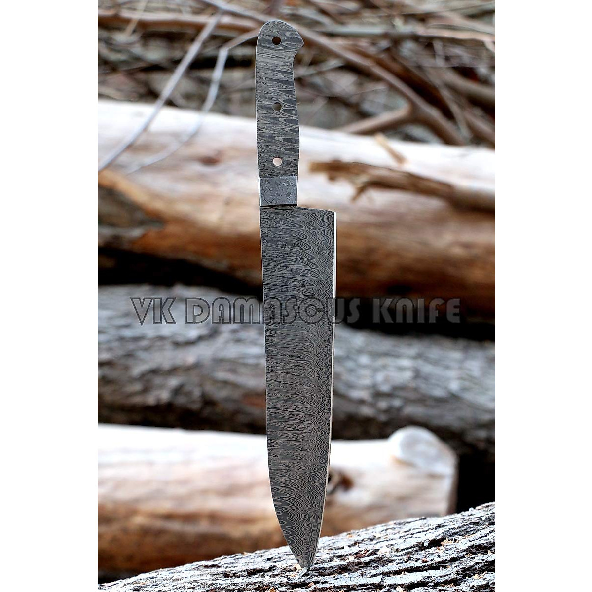 Forged Damascus Steel Chef Knife Blank Blade for Knife Making Diy Japanese Professional Kitchen Knives Blanks 15.00 Inches Jnr2031