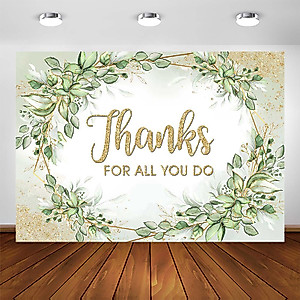 Avezano Thanks for All You Do Backdrop Sage Green Thank You Party Background Thanks to Staff Teachers Professors Doctors Photo Banner Happy Retirement National Nurse's Day Party Decorations (7x5ft)