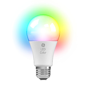 GE LED+ Color Changing Light Bulbs, 18 Colors & 5 Light Modes, No App or Wi-Fi Required, Remote Included, A19 Light Bulb (1 Pack)