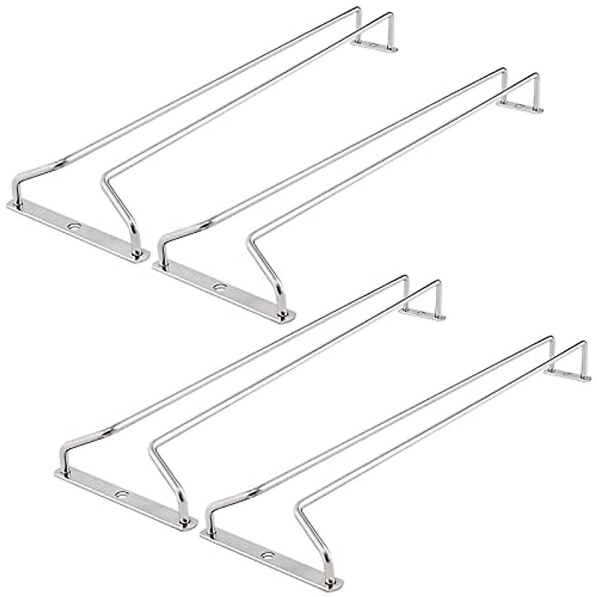 CUKE2BEET 15.7 Inch Stainless Steel Wine Glasses Rack Under Cabinet Stemware Rack, Wine Glass Hanger Rack Wire Wine Glass Holder Storage Hanger for Cabinet Kitchen Bar (4)