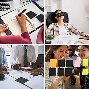 Black Sticky Notes and Gel Pens for Black Paper | 12 Metallic Pens for Black Paper, Including White Gel Pen, Gold and Silver | 3x3 Unique Sticky Notes 500ct | Gel Pens and Black Sticky Notes