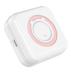 TZH C15 Inkless Mini Pocket Printer, iPhone Mobile Phone Mini Photo Portable Bluetooth Printer, Support iOSAndroid Smart Phone, with 3 Rolls of White Thermal Paper (Pink)