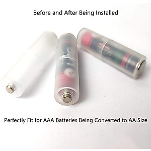 LampVPath (Pack of 40 AAA to AA Battery Adapter, AAA to AA Battery Converter Holder, AAA to AA Adapter for Battery Converter AAA to AA