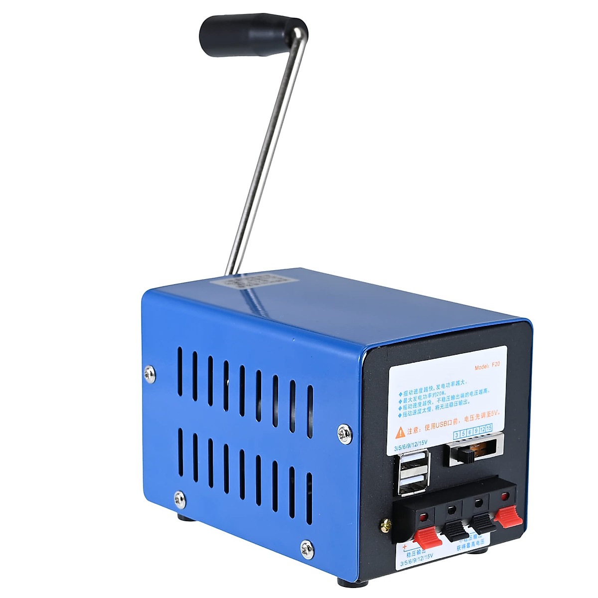 20W Portable Generator for Camping, Hand Crank Generator, Small Camping Generator, VQP Off Grid Living Supplies, Manual Power Supply Emergency Backup