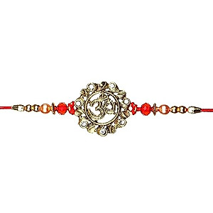 CHERKRAFT Rakhi Thread for Brother Men/Boy - Designer Rakhi with OM Symbol for Rakshabandhan (Pack of 1) (Design 2)