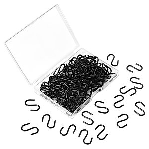 SAKRNIC 1 Inch Black S Hooks – 100 Pack Mini S Hooks for Hanging | Small S Hooks for Hanging Ornaments, Crafts, and More
