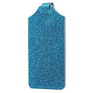 Gostwo 2 Pack Luggage Tags Leather Case Luggage Bag Tags Travel Tags(Glitter Blue)