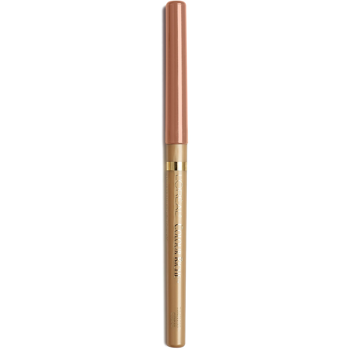 L’Oréal Paris Colour Riche Lip Liner Pencil, Creamy Lip Liner with Omega 3 and Vitamin E, 760 Timeless Coral (Peach Coral)
