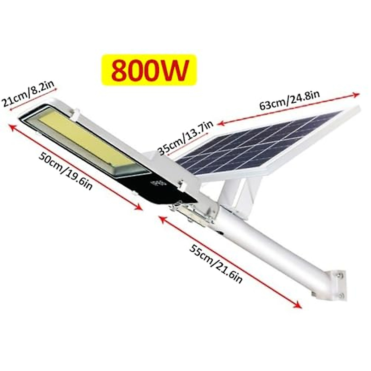ZXXHNNAIH Solar Street Lights Outdoor - 800W LED Solar Street Light - High Brightness Solar Parking Lot Lights - IP66 Waterproof Solar Lights, Ideal for Rural, Yard, Campus