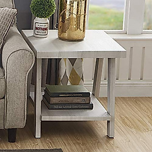 Roundhill Furniture Athens Contemporary Replicated Wood Regular End Table, White