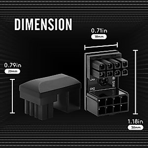 EZDIY-FAB GPU VGA PCIe 8 Pin U Turn 180 Degree Angle Connector Power Adapter Board for Desktop Graphics Card-Reverse Type 3-Pack