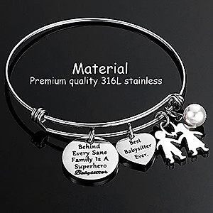 Kivosliviz Babysitter Gifts Bracelet for Women Female Best Babysitter Gift Ideas for Nanny or Caregiver Bracelets Jewelry Babysitters Bracelet