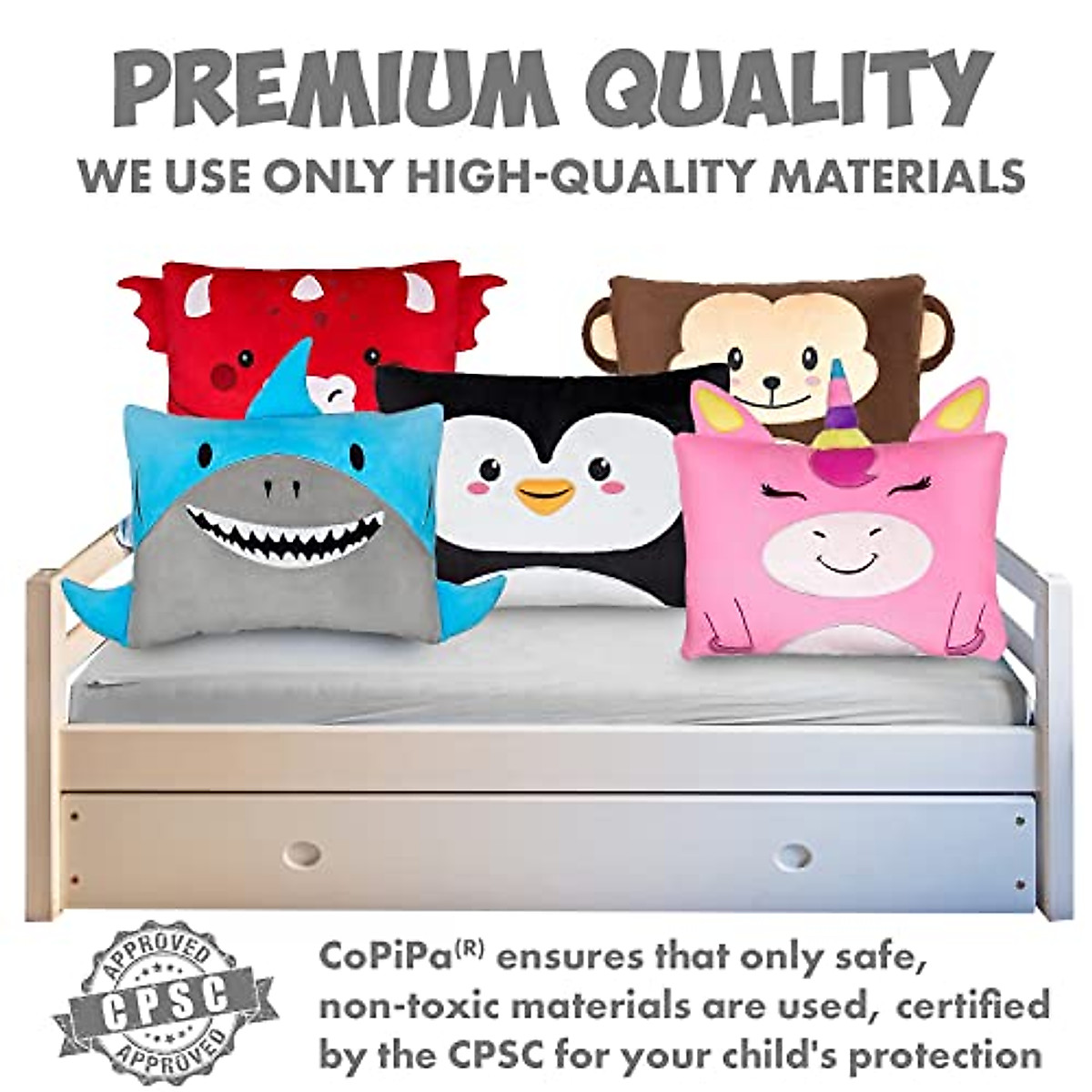 CoPiPa Morgan The Monkey Toddler Pillowcase - Cute Pillow Cases for Small Kids Pillows, Zipper Pillow Case Kids Boys & Girls, Nap Pillow Cover for Toddler, 13x18 Pillowcase, Character Pillows