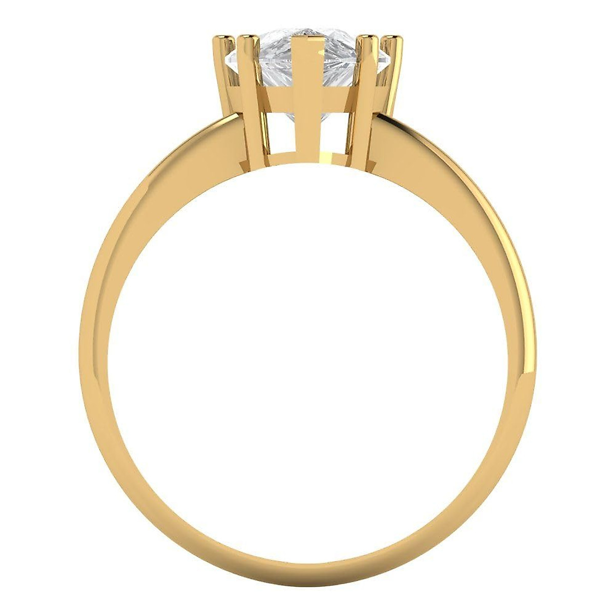 Clara Pucci 14k Yellow Gold 2.47cttw Pear Cut Solitaire Moissanite Designer 6-Prong art deco Anniversary Ring Statement Bridal Wedding