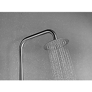 Wayime 87" Separable&Composable Free-Standing Brushed Stainless Steel 304 Rainfall Outdoor Shower