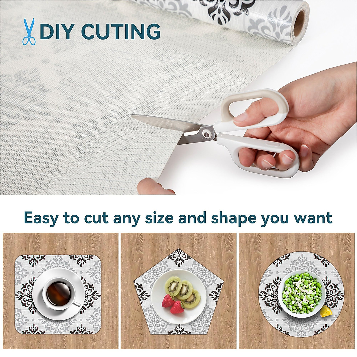 DwellAid 18inx40FT Premium Non Slip Shelf Liner, Non Adhesive Drawer Liner, Waterproof Pantry Liner, Cabinet Lining Shelf Liners for Kitchen Cabinets