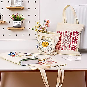 Vajdlpq Canvas Tote Female Aesthetic Reusable Grocery Shopping Bag Cute School Shoulder Bag Beach Bag Preppy Book Tote Gift for Female Girly Girls