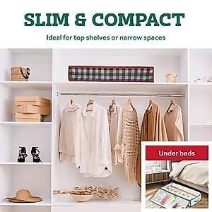 ZOBER Wrapping Paper Storage Containers - 33 Inch Gift Wrapping Organizer Storage W/Interior Pockets - Fits 20 Standard Rolls of Wrapping Paper, Bows, and Ribbons