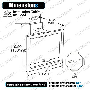 KOKOSIRI Hand Towel Ring Shower Towel Hanger Holder Bath Towel Holder Bathroom Lavatory Stainless Steel Wall Mount, Matte Black, B3004BK
