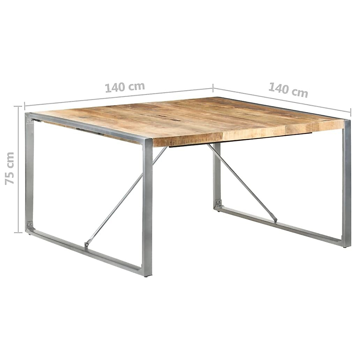 YUHI-HQYD Dining Table,Conference Table,Coffe Table,Rectangle Tea Table,Assembly Required,Perfectly in Living Room, Den, Office Room, and Family Room, 55.1"x55.1"x29.5" Rough Mango Wood