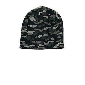 Port & Company Unisex-adult Camo Beanie Cap CP91C -Black Camo One Size