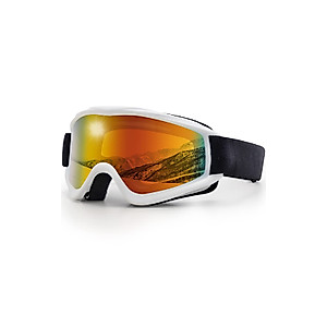 RABIGALA Kids Ski Goggles Bundle with Adult Ski Goggles (revo&silver)