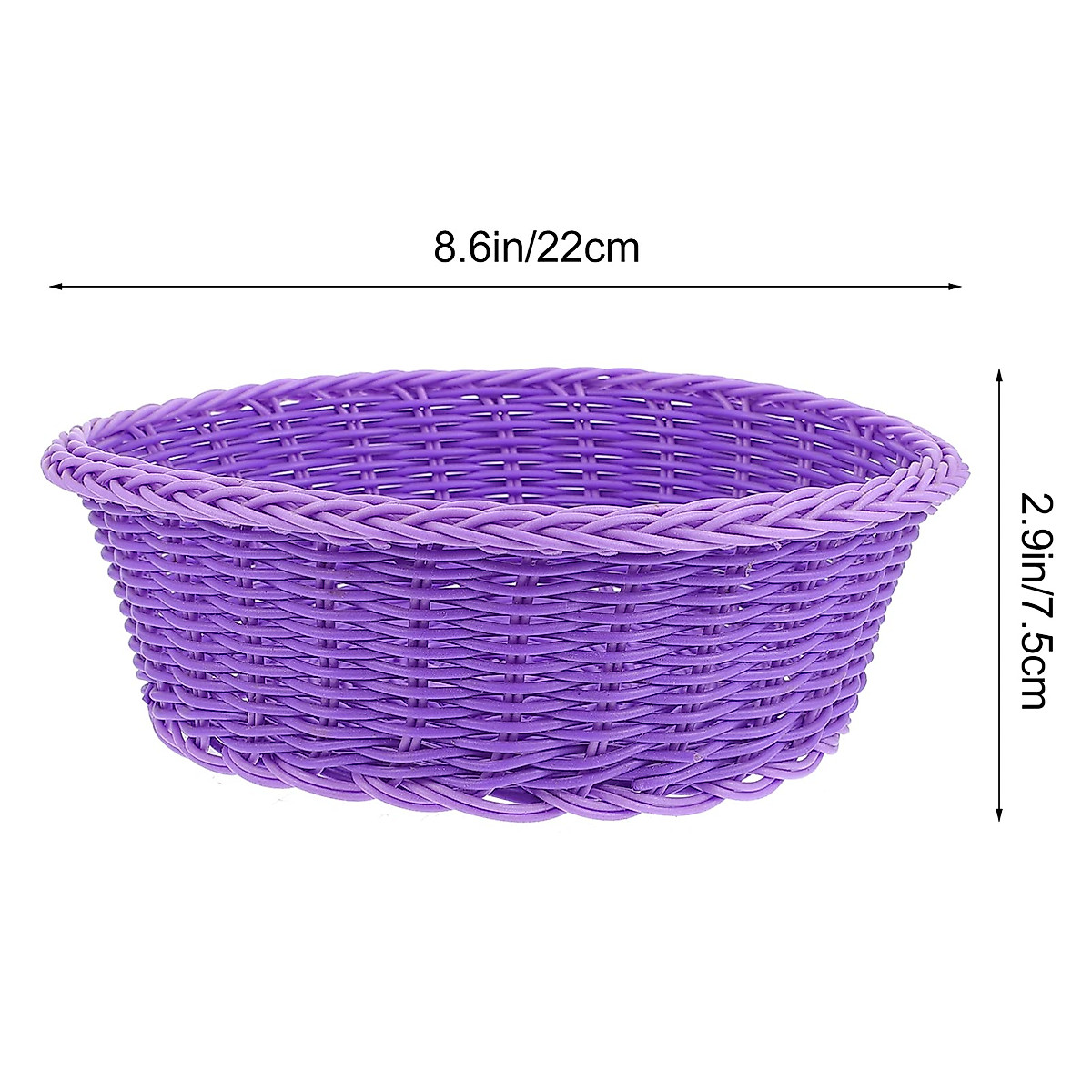 BESPORTBLE Purple Plastic Basket Bread Basket Round Storage Basket Kitchen Wicker Bread Box Rattan Toys Storage Boxes Fruit Plate Trays Organizer Home Decor
