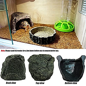 Tfwadmx Reptile Rock Hide Cave, Small Aquarium Habitat Decor Rock Tortoise Hideout for Lizards, Turtles, Reptiles, Amphibians, Fish