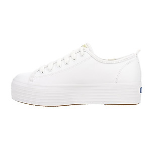 Keds Triple Up Leather, Sneaker Womens, White Leather, 8 Medium
