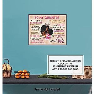 Black Mother Daughter Wall Art - African Americans Black women Wall Art & Decor - Baby shower Gift - Nursery Wall Art - Pink Girls Room Girls Bedroom Wall Art - To My Daughter Poster 8x10 UNFRAMED