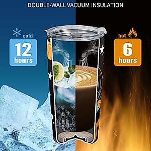 QWEUIOP 20oz Insulated Travel Coffee Mug Cute Cartoon Cats Stainless Steel Tumbler with Lid Double Wall Vacuum Coffee Cup For Hot and Cold Drinks14089