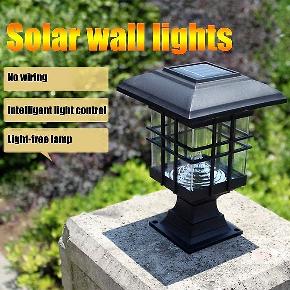 BOOHR Solar Post Lights, Waterproof Fence Pillar Lights, Outdoor Decoration Patio Lights for Home and Garden
