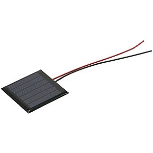 Jameco ValuePro Glass Solar Panel 3V 120mA 50x50mm 15cm Wires