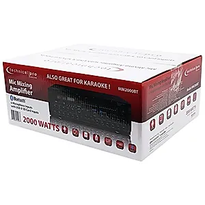 Technical Pro MM2000BT Powered Bluetooth Karaoke Mixer Amplifier Amp SD, USB