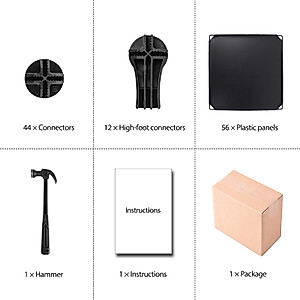 Wolizom Cube Storage Organizer, 16-Cube Black Closet Storage Shelves, Modular Units, Closet Cabinet, Portable DIY Plastic Book Shelf Shelving for Bedroom, Office, Living Room