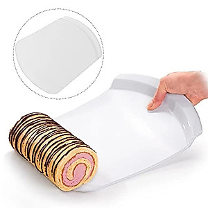 Hemoton 2pcs Cake Lifter Shovel Plastic Cookie Spatula Bottom Mover Scraper Cake Transfer Tray Pizza Lifter Transfer Tool White