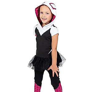 Marvel Spider-Man Spider-Gwen Ghost Spider Little Girls Cosplay T-Shirt and Leggings 6-6X