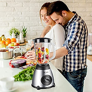 Countertop Blender, 1000W Professional Kitchen Blender for Shakes and Smoothies High Speed Ice Blender Frozen Drinks 48 OZ Glass jar (Black)