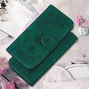MojieRy Phone Cover Wallet Folio Case for Oppo REALME 7 PRO, Premium PU Leather Slim Fit Cover for REALME 7 PRO, 2 Card Slots, Fashion Cover, Green
