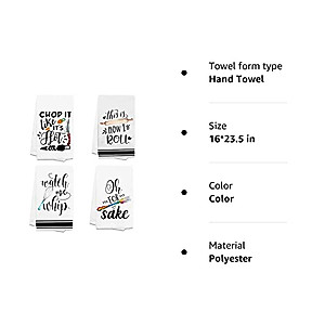 KamaLove Funny Kitchen Towels, Dishcloths Sets of 4.Best Housewarming Gifts, Funny Dish Towels, Cute Kitchen Towels.New Home Housewarming Gifts, Funny Sayings Towels, Decorative Tea Towels (Color)