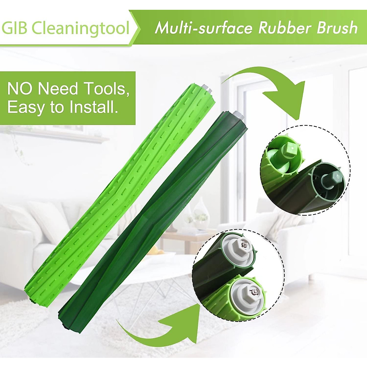 Replacement Parts for iRobot Roomba s9 (9150) s9+ s9 Plus (9550) S Series Robot Vacuum Cleaner, 1 Pair of Multi-Surface Rubber Brushes, 8 Filters, 8 Side Brushes and 2 Tools