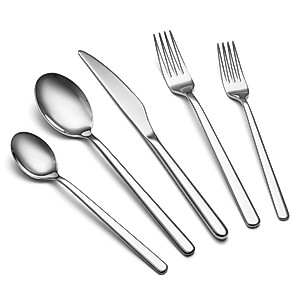 Silverware Set for 8, EIUBUIE 40-Pieces Food-Grade Stainless Steel Flatware Cutlery Sets, Mirror Polished Lightweight Kitchen Eating Utensil Tableware Set Include Forks Spoons Knives, Dishwasher Safe
