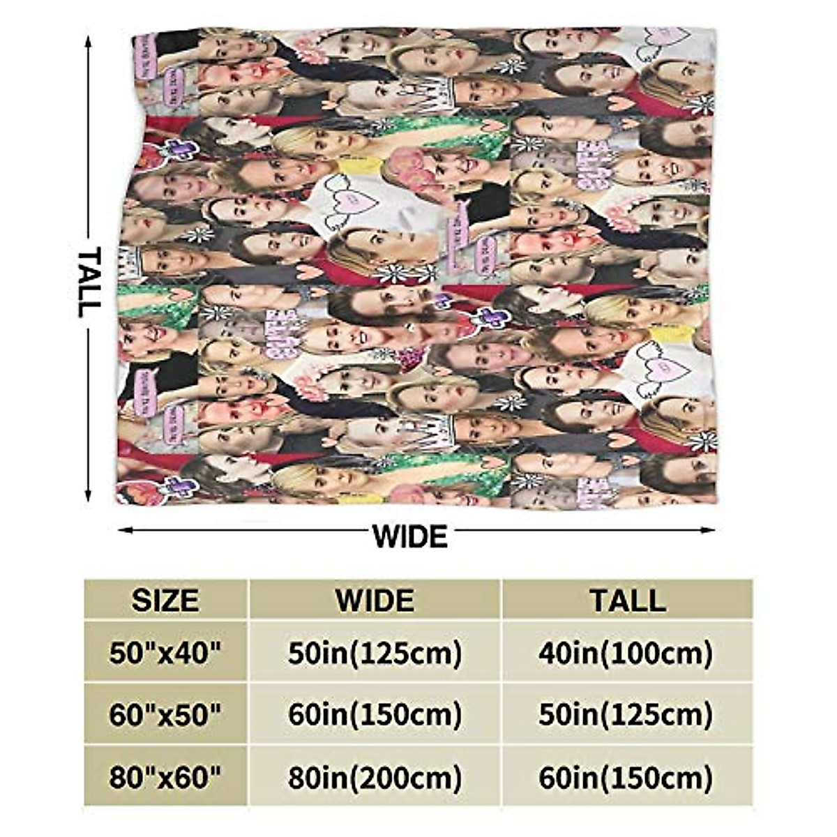 Sarah Paulson Collage Soft and Warm Fleece Throw Blanket for Camping Couch Cozy Plush Bed Blankets for Children and Adults