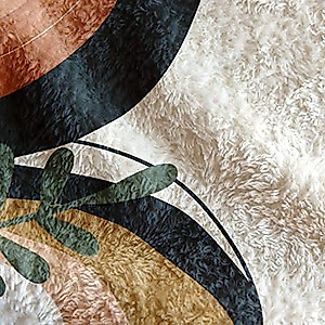 GUBIYU Boho Bedroom Area Rugs Modern Abstract Runner Rugs for Living Room Non Slip Bathroom Floor Carpet Decoratvie Nursery Room Decor Beige Brown Black Rugs for Bedroom Aesthetic 23.6"x59"